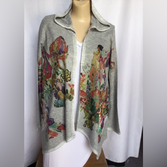 Inoah | Tops | Hooded Sharkbite Cardigan Jacket Day Trippe | Poshmark